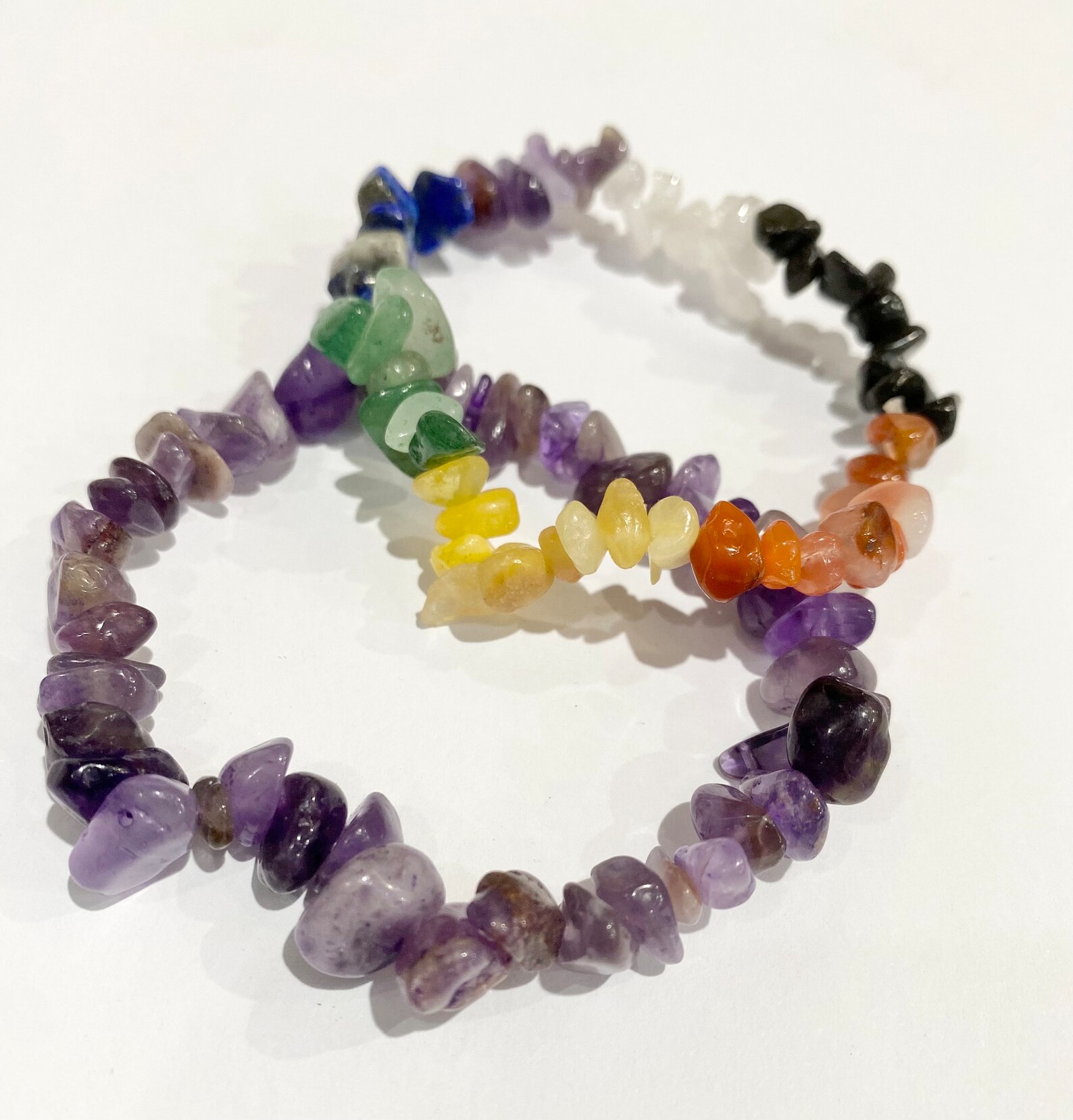 7 Chakras Handmade Bracelet / Amethist Handmade Bracelet With Natural ...