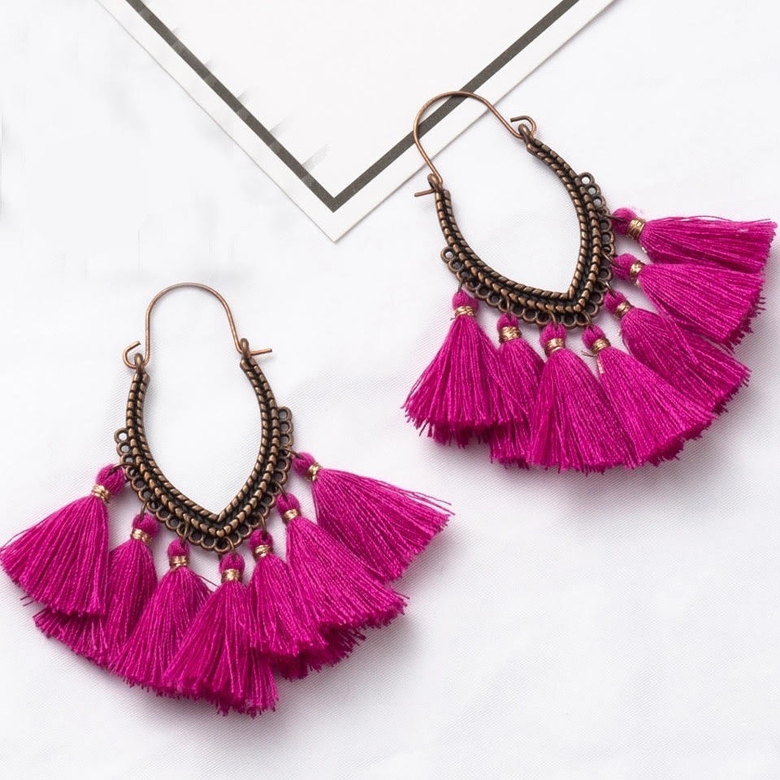 Vintage Boho Bohemian Ethnic Tassel Drop Dangle Hanging - Etsy