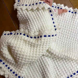 Crocheted Baby Blanket With Ribbon Border - Etsy