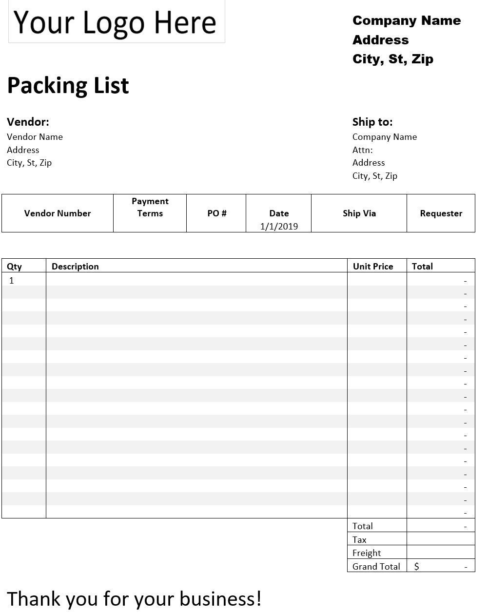 Packing List - Etsy