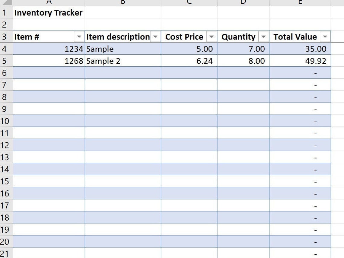 Inventory Tracking System - Etsy