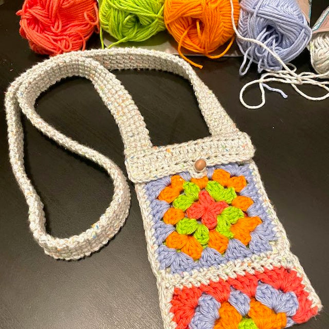 Boho Granny Square Phone Pouch: PATTERN ONLY - Etsy