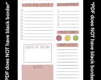 Colorful Daily Planner Digital Download Printable - Etsy