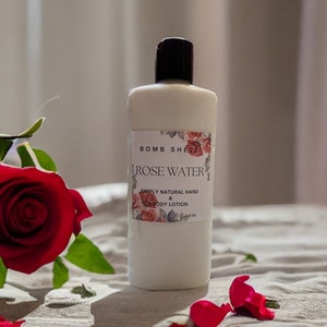 Natural Rose Water Hand and Body Lotion With Shea Butter, Cocoa Butter ...
