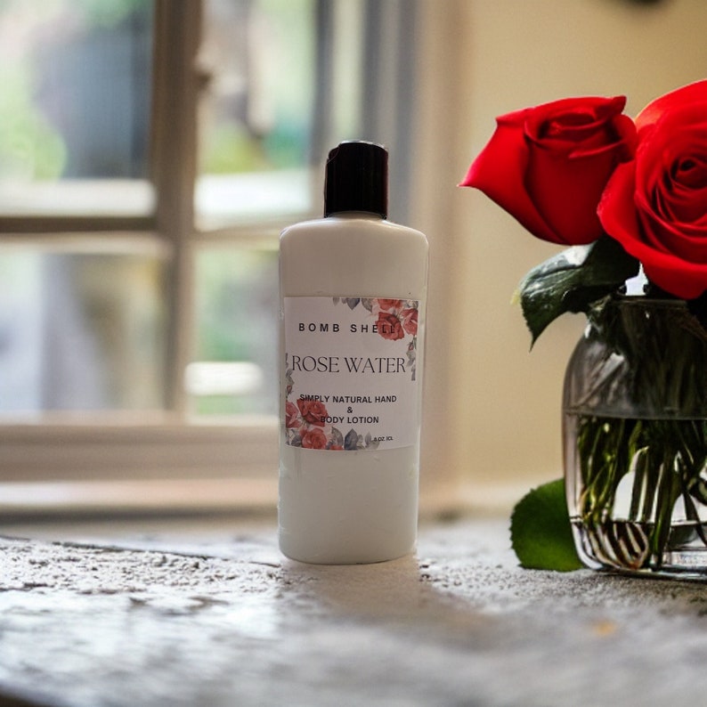 Natural Rose Water Hand and Body Lotion With Shea Butter, Cocoa Butter ...