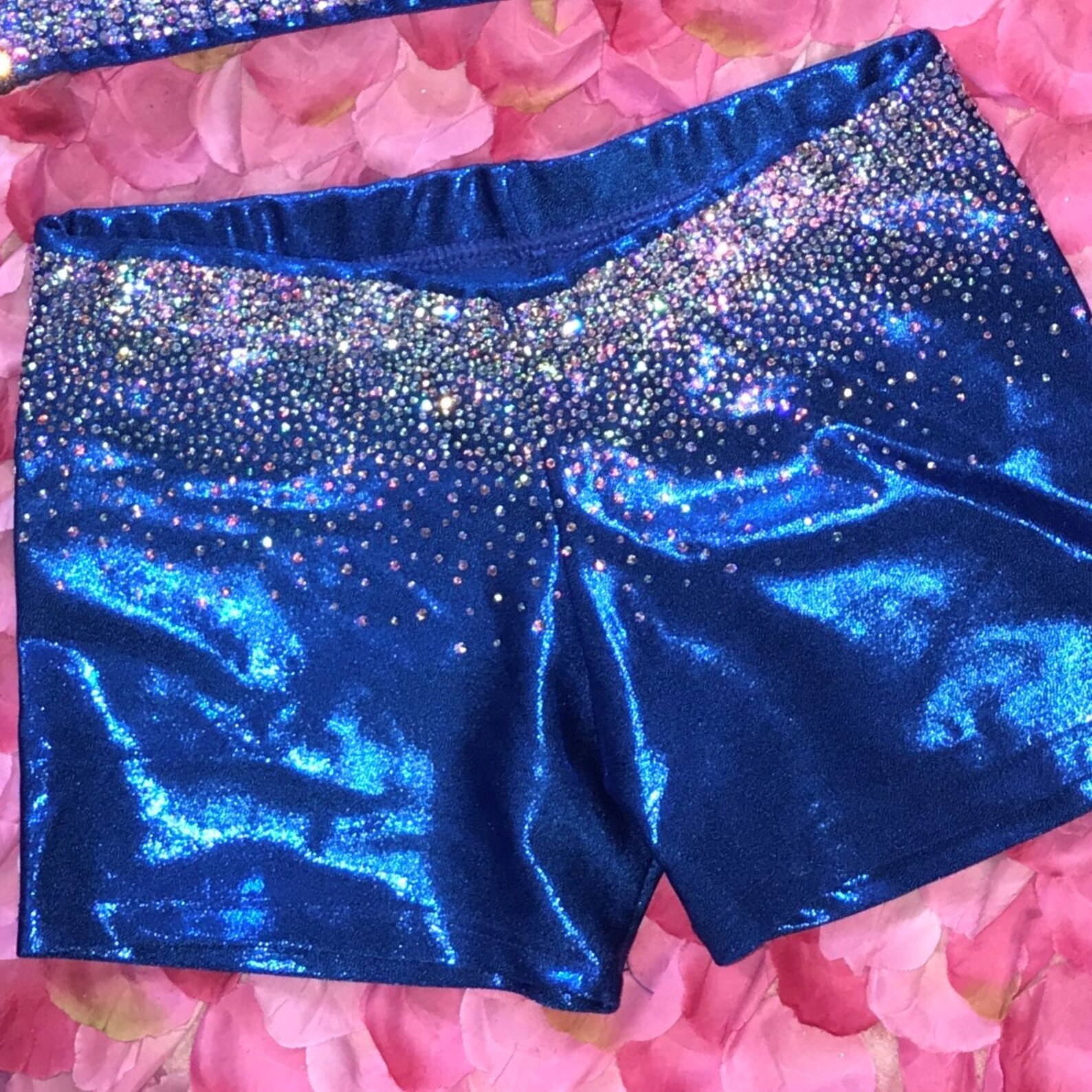 Blue Mystique Fabric AB Rhinestone Cheer/ Dance Separates - Etsy
