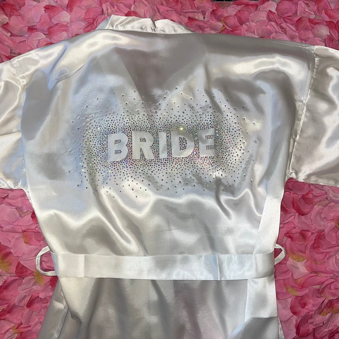 Bride or Bridesmaid Rhinestone Satin Robe in High Quality AB ...