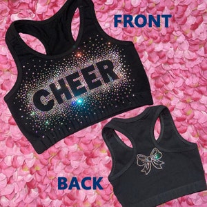 Beautiful Scatter AB Rhinestone Bold Cheer Practice Sports Bra - Etsy