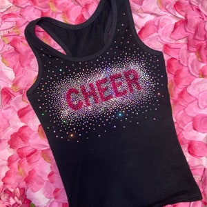 Beautiful Scatter Rhinestone CHEER Tank Top with Choice of | Etsy
