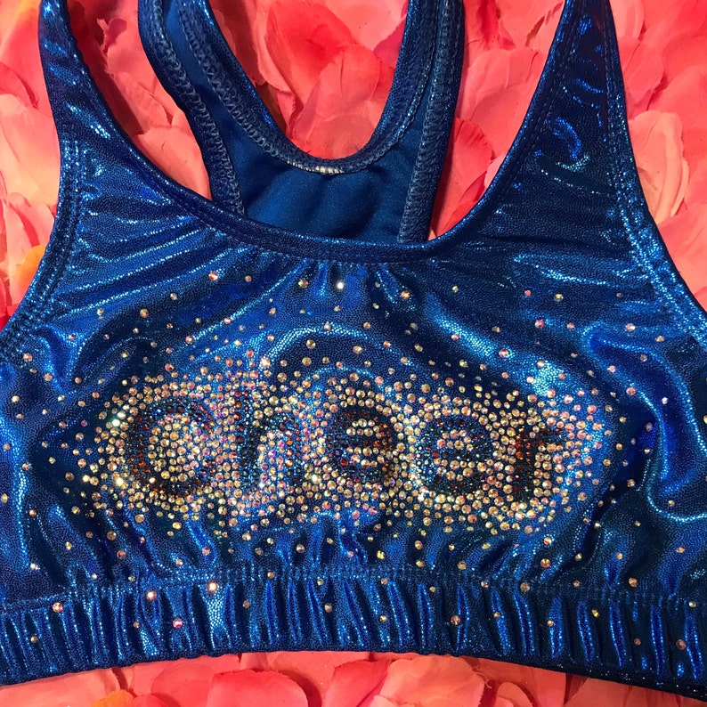 Blue Mystique Fabric AB Rhinestone Cheer/ Dance Separates - Etsy