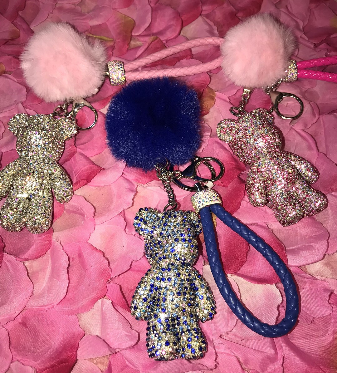 BLING Bear Keychain!! Gorgeous Premium Rhinestone Bear in Choice of ...