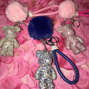 BLING Bear Keychain!! Gorgeous Premium Rhinestone Bear in Choice of ...