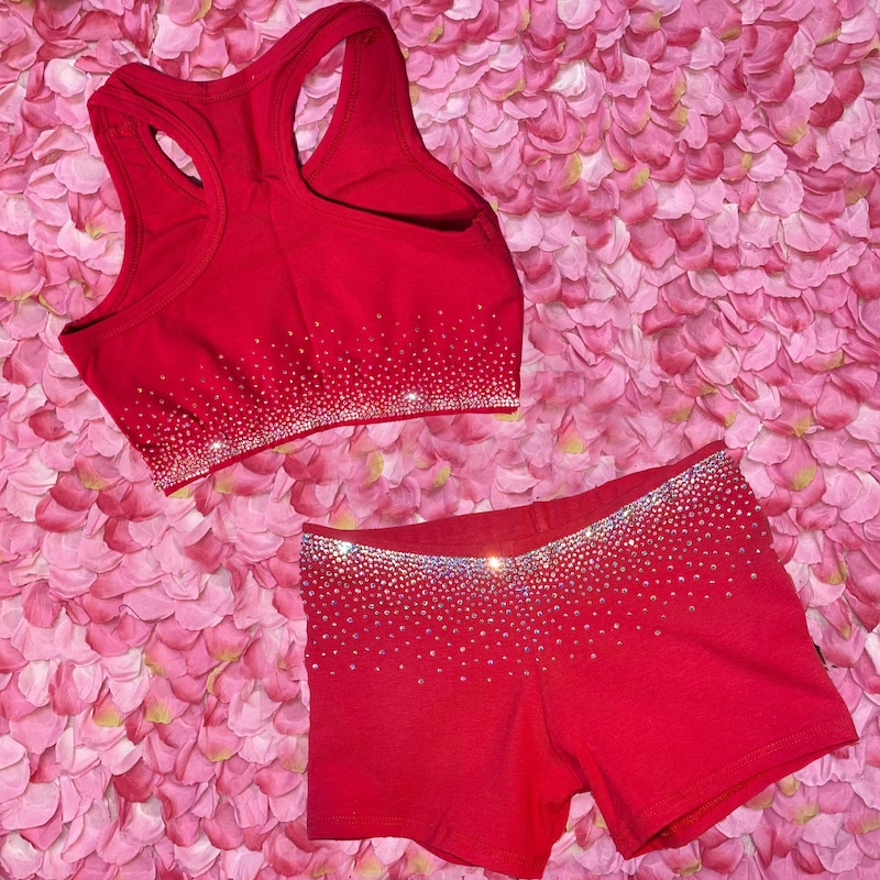 Red Bra and Shorts - Etsy