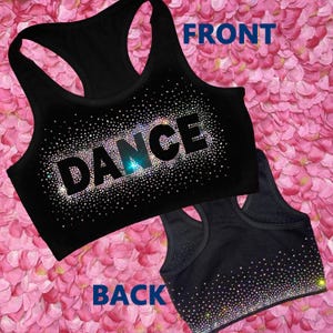 Beautiful Scatter AB Rhinestone Bold DANCE Practice Sports Bra - Etsy