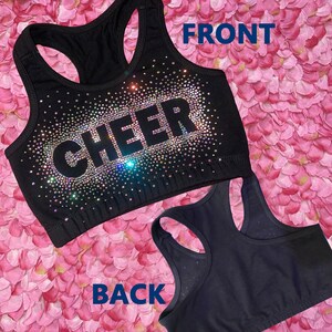 Beautiful Scatter AB Rhinestone Bold Cheer Practice Sports Bra - Etsy