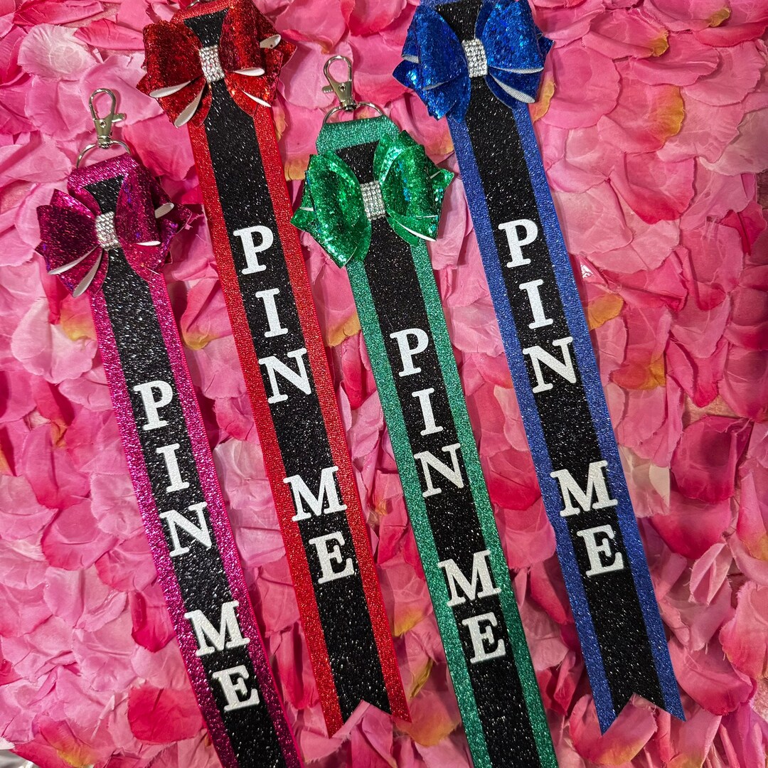 PIN ME Cheer Ribbons! Made in Two Tone 1.5” Wide Ribbon. Many Color ...