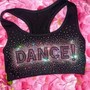 Beautiful Scatter AB Rhinestone Bold DANCE Practice Sports Bra - Etsy