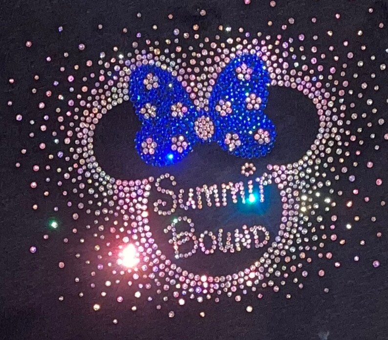 Summit Bound Scatter Rhinestone Mouse Ears Cheer Sports Bra - Etsy