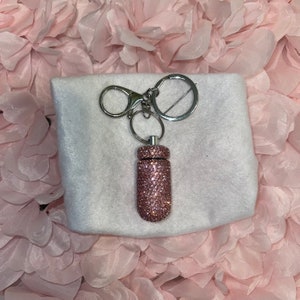 BLING Pill Box Container Keychain!! Gorgeous Sparkly Attachment to ...