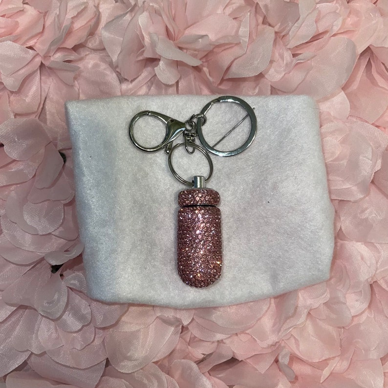 BLING Pill Box Container Keychain!! Gorgeous Sparkly Attachment to ...