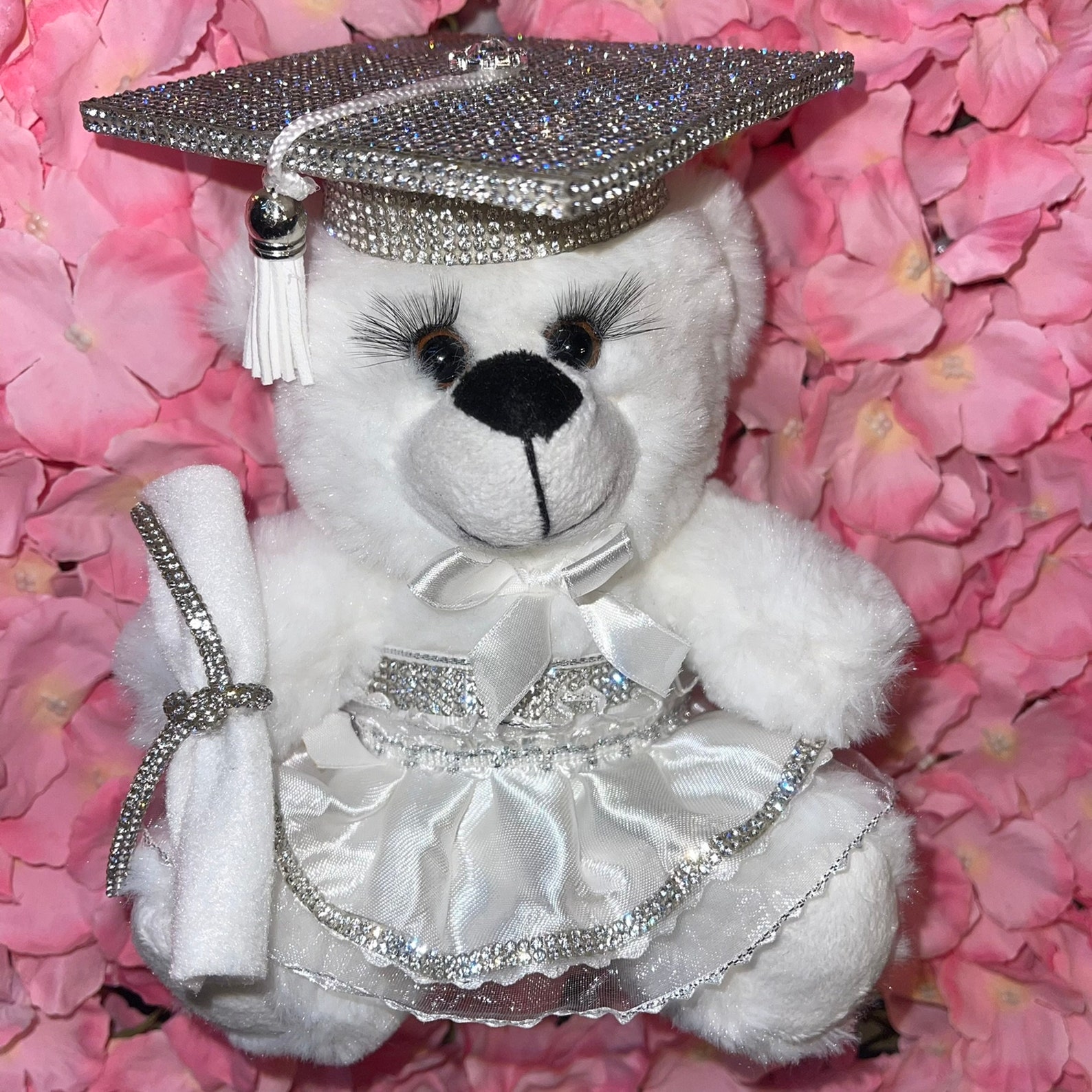 Rhinestone Graduation Hat & Diploma for Bear or Homecoming Mum Trinket ...
