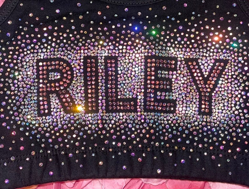 Beautiful Scatter AB Rhinestone Bold Cheer Practice Sports Bra - Etsy