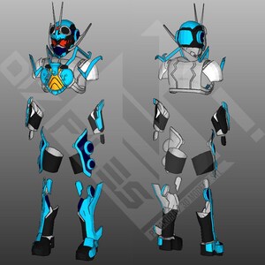 Kamen Rider GOTCHARD Pepakura Foam template Cosplay - Etsy 日本