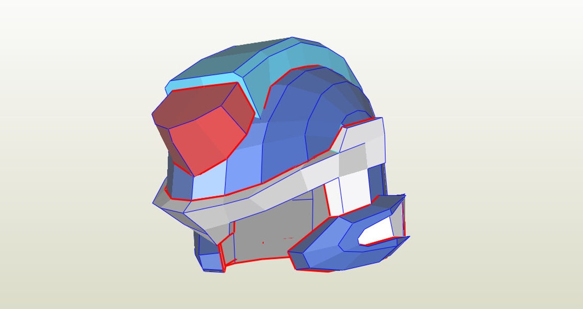 Model X Helmet From Megaman ZX Pepakura 3D Files - Etsy