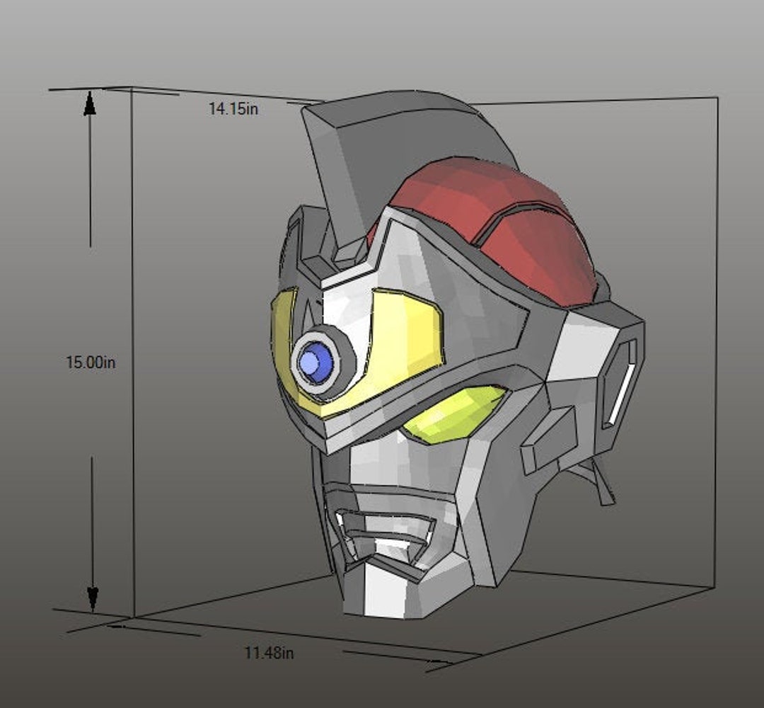 Gridman 1993 Helmet Pepakura Foam - Etsy UK