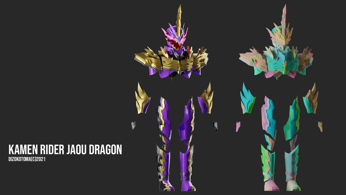 Kamen Rider Jou Dragon Pepakura Foam Cosplay HD - Etsy Canada