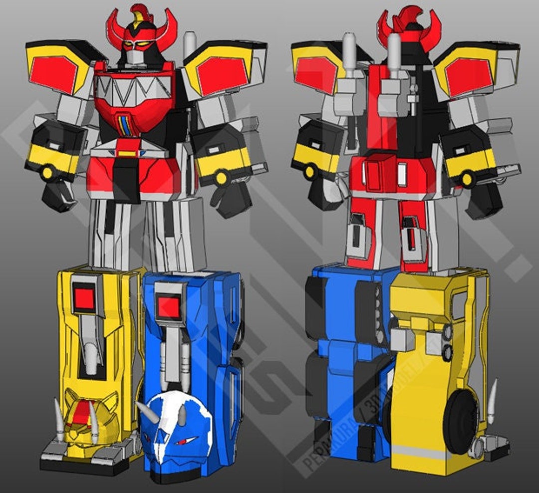 Mighty Morphin Power Rangers Mega Zord Cosplay Pepakura Templates HD ...