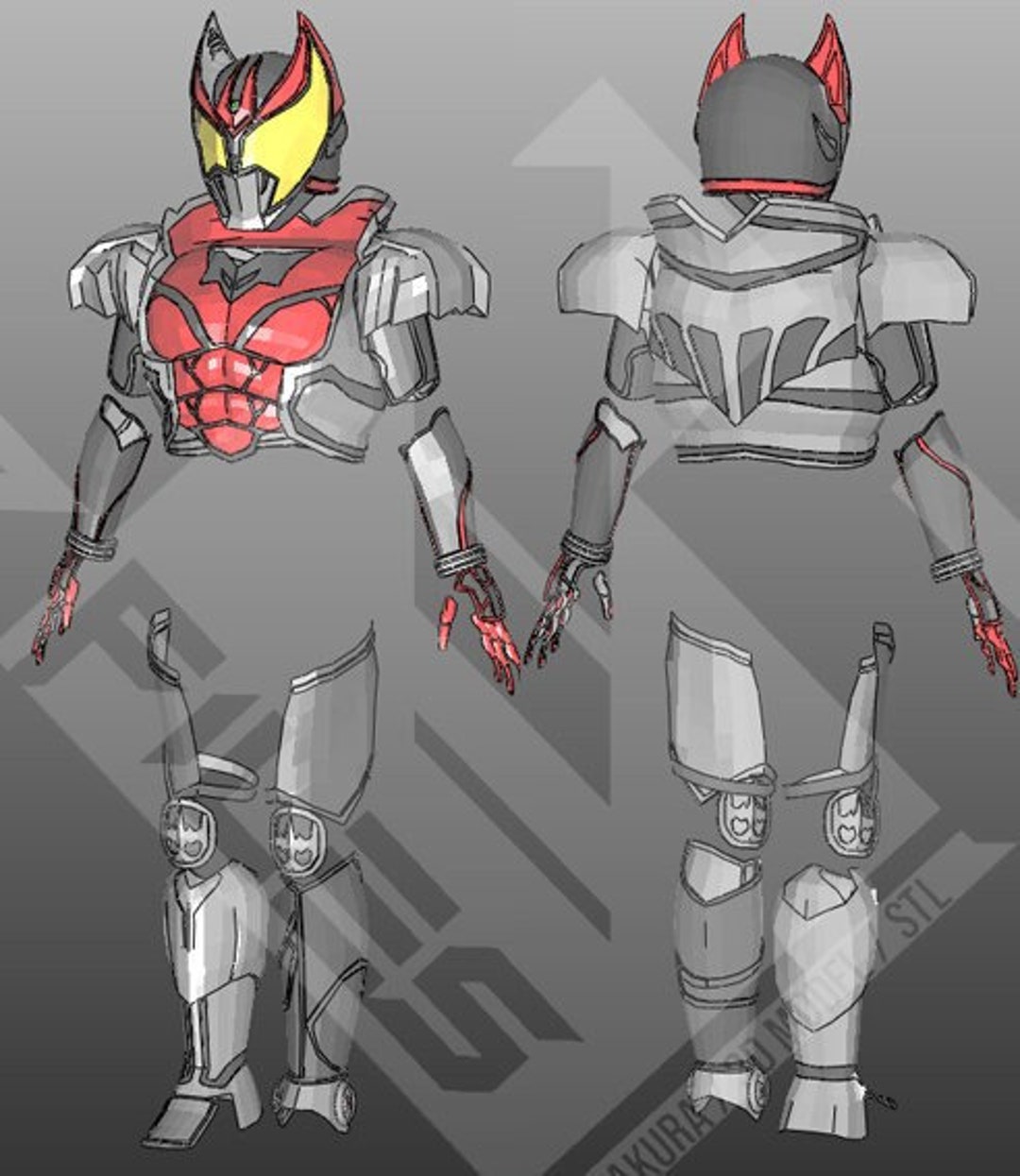 Kamen Rider Kiva Pepakura Foam HD Cosplay Vorlagen - Etsy.de