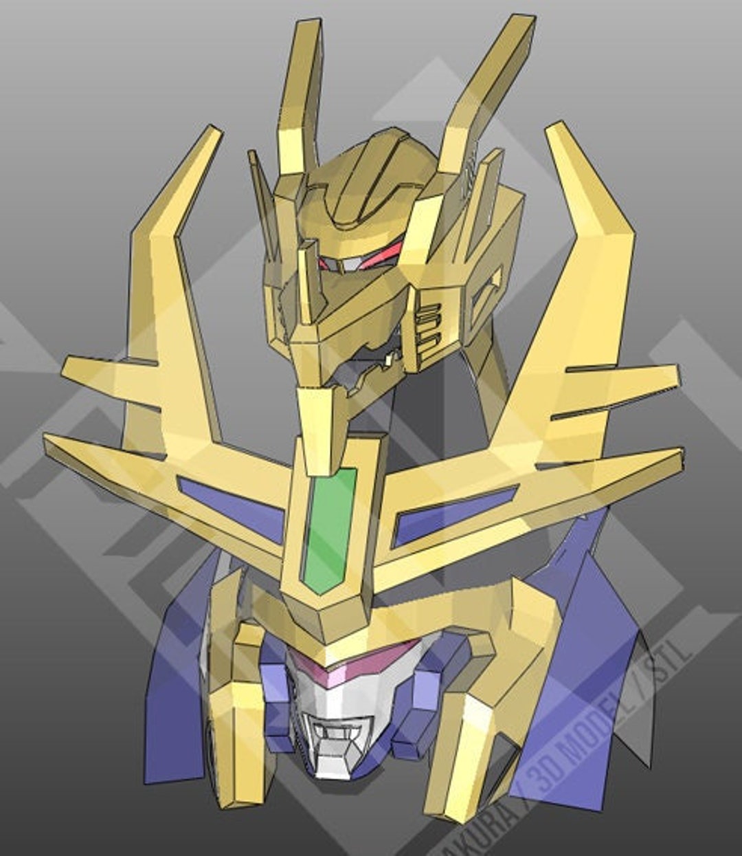 Kaiser Gridknight Helmet Foam Pepakura Cosplay - Etsy