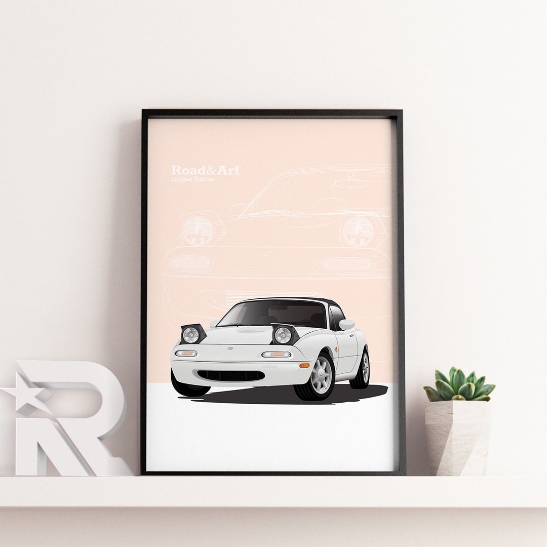 Mazda MX5 Miata Poster – Retro Japanese Car Wall Art Print - Etsy