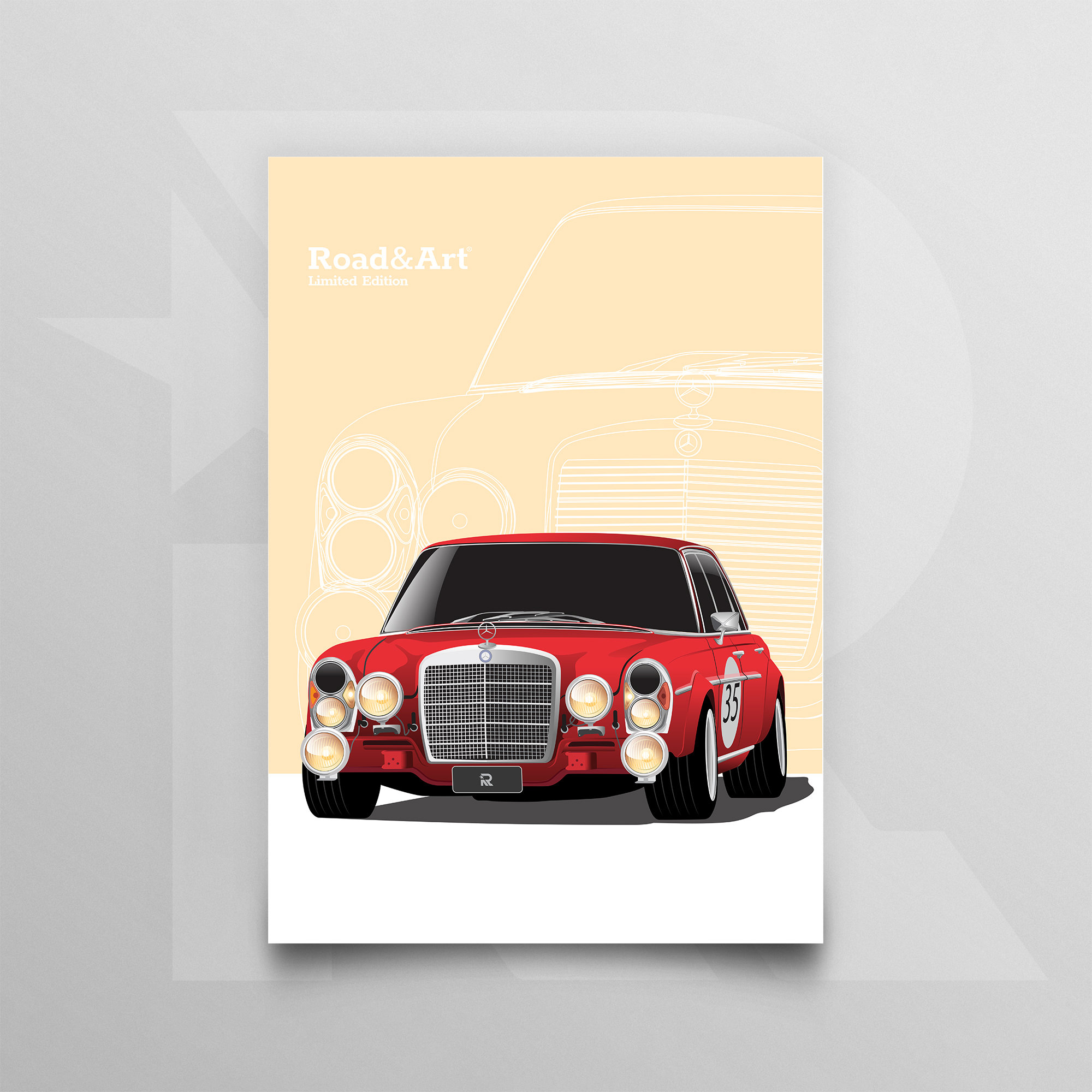 Mercedes 300SEL AMG - Retrospeed Series Premium Poster | Retro | Racing ...
