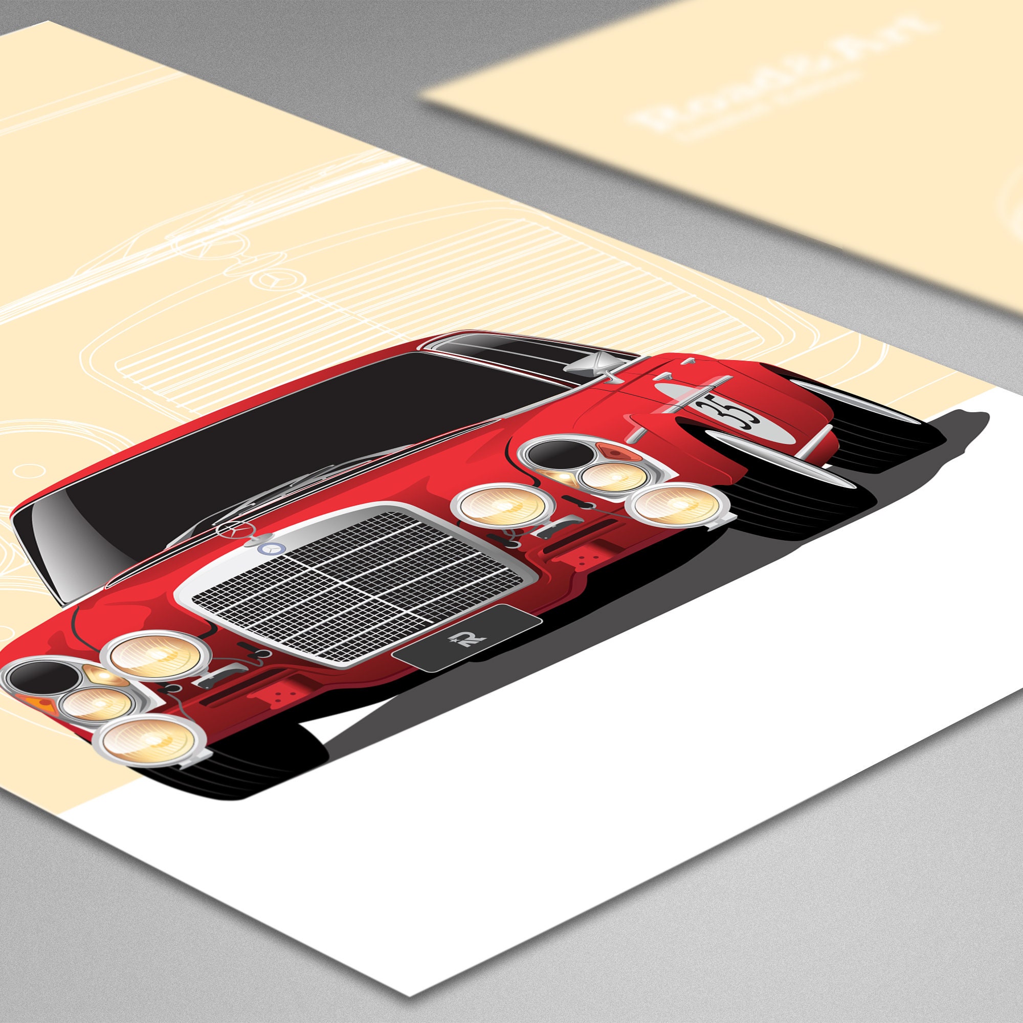 Mercedes 300SEL AMG - Retrospeed Series Premium Poster | Retro | Racing ...