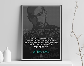 Lewis Hamilton Quotes Sayings Digital Download Poster | Minimal, Art ...