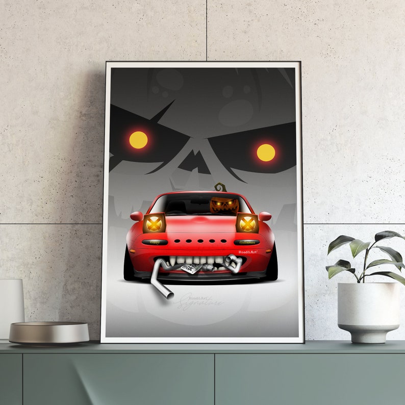 Halloween Mazda Miata Poster – Vintage Car Wall Art Print - Etsy