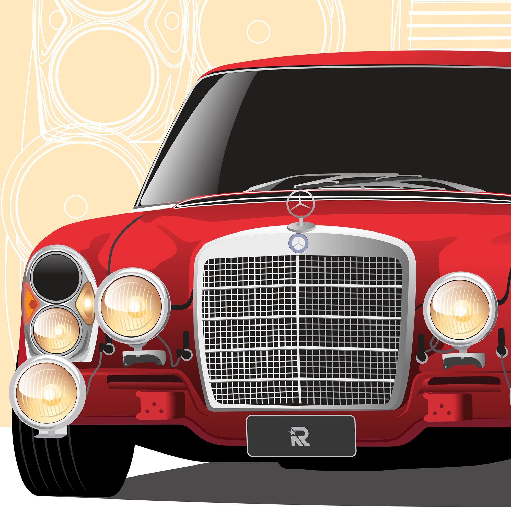 Mercedes 300SEL AMG - Retrospeed Series Premium Poster | Retro | Racing ...