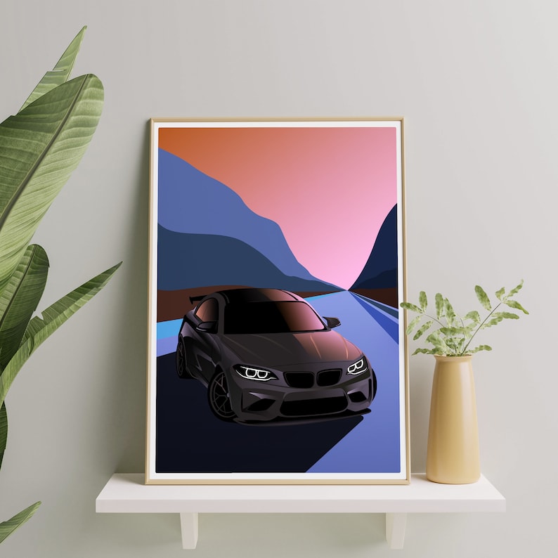 BMW M2 - Style Art Natural Premium Poster | F87 | Modern | Abstract | Vintage | Cars | Wall Art ...