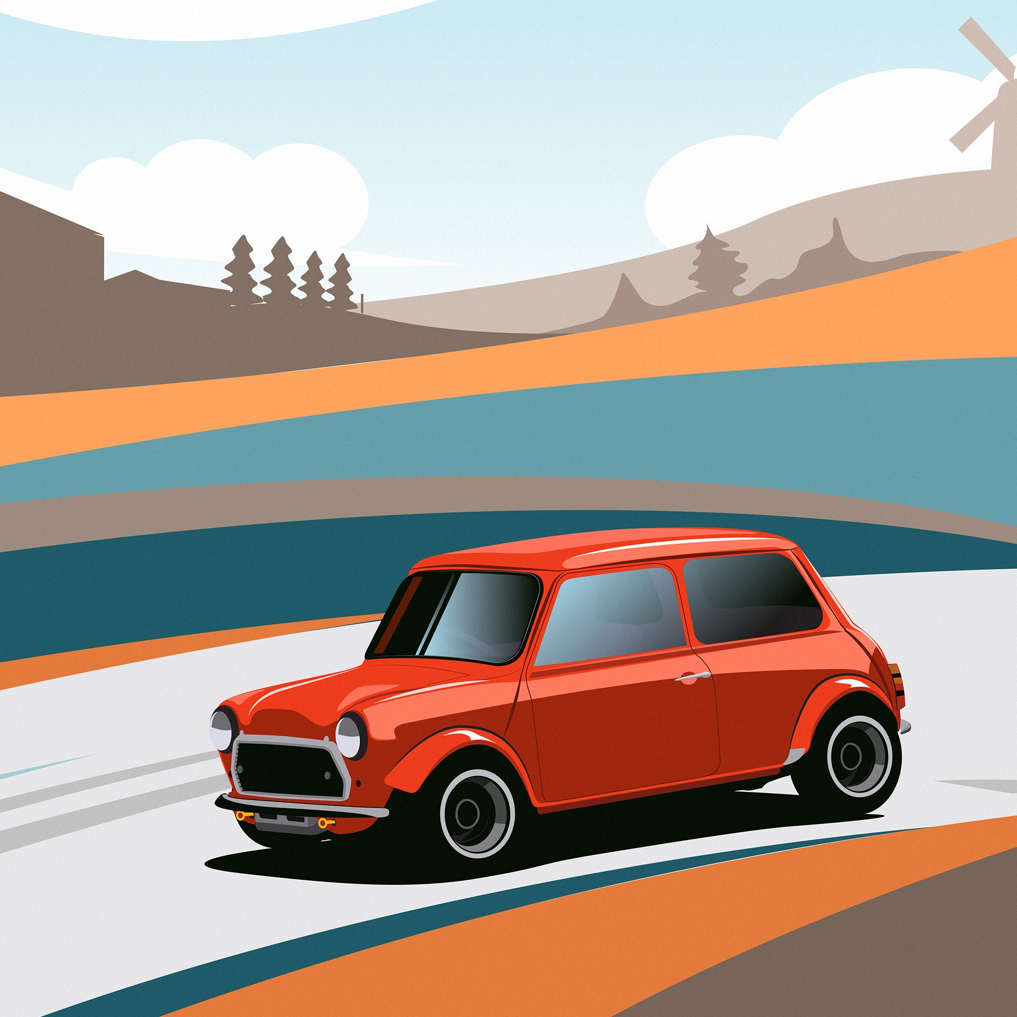 Austin Mini Cooper Art Print – Classic Car Poster - Etsy