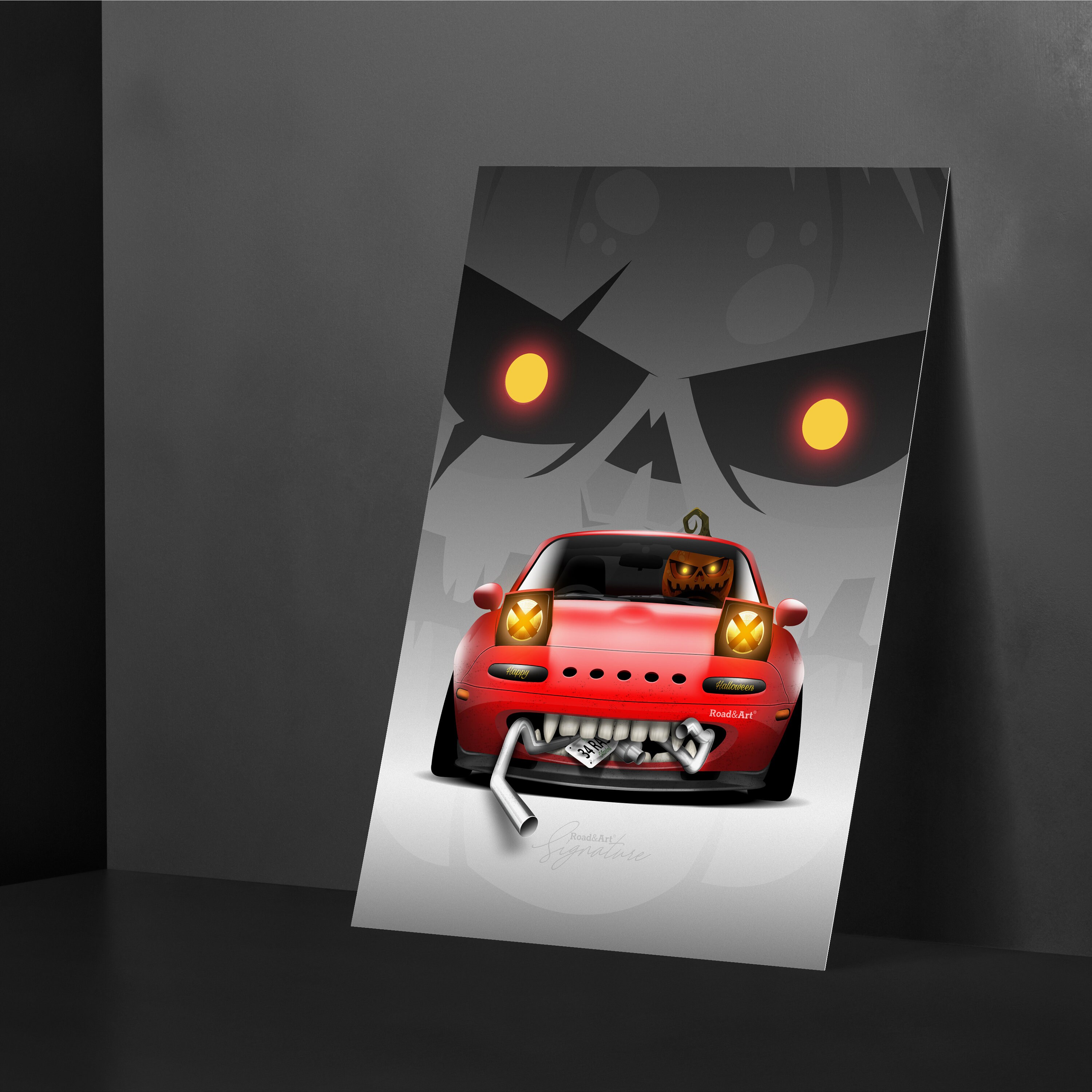 Halloween Mazda Miata Poster – Vintage Car Wall Art Print - Etsy