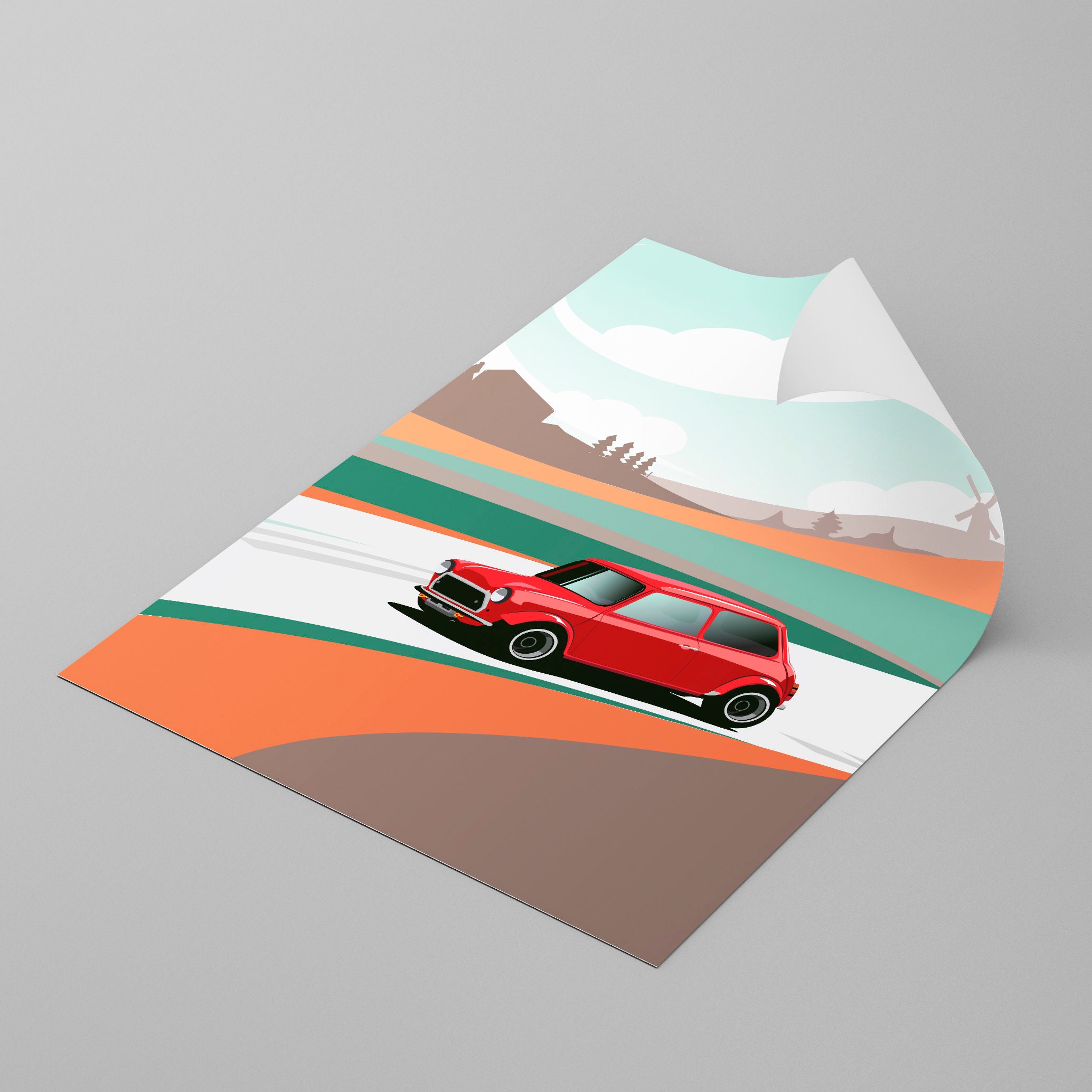 Austin MINI Cooper S Style Art Natural Premium Poster Classic Vintage ...