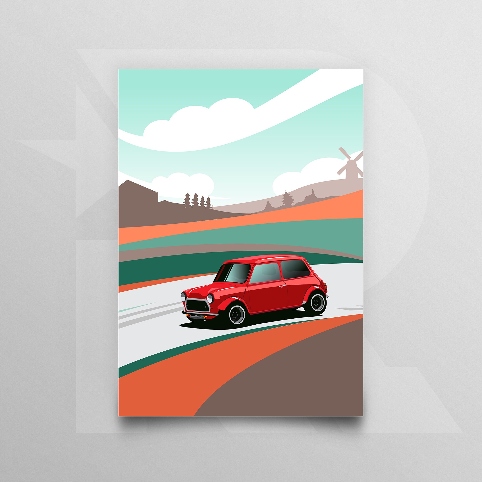 Austin Mini Cooper Art Print – Classic Car Poster - Etsy