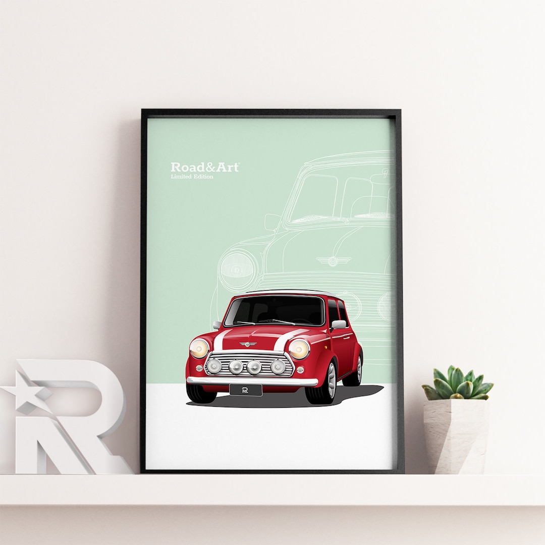 Austin Mini Cooper S Poster – Retro Classic Car Giclée Print - Etsy