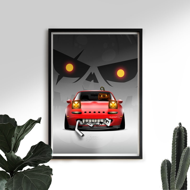 Halloween Mazda Miata Poster – Vintage Car Wall Art Print - Etsy