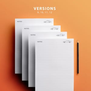 Printable Car Illustration Notes Pages, A4/a5/letter/half Size (instant ...