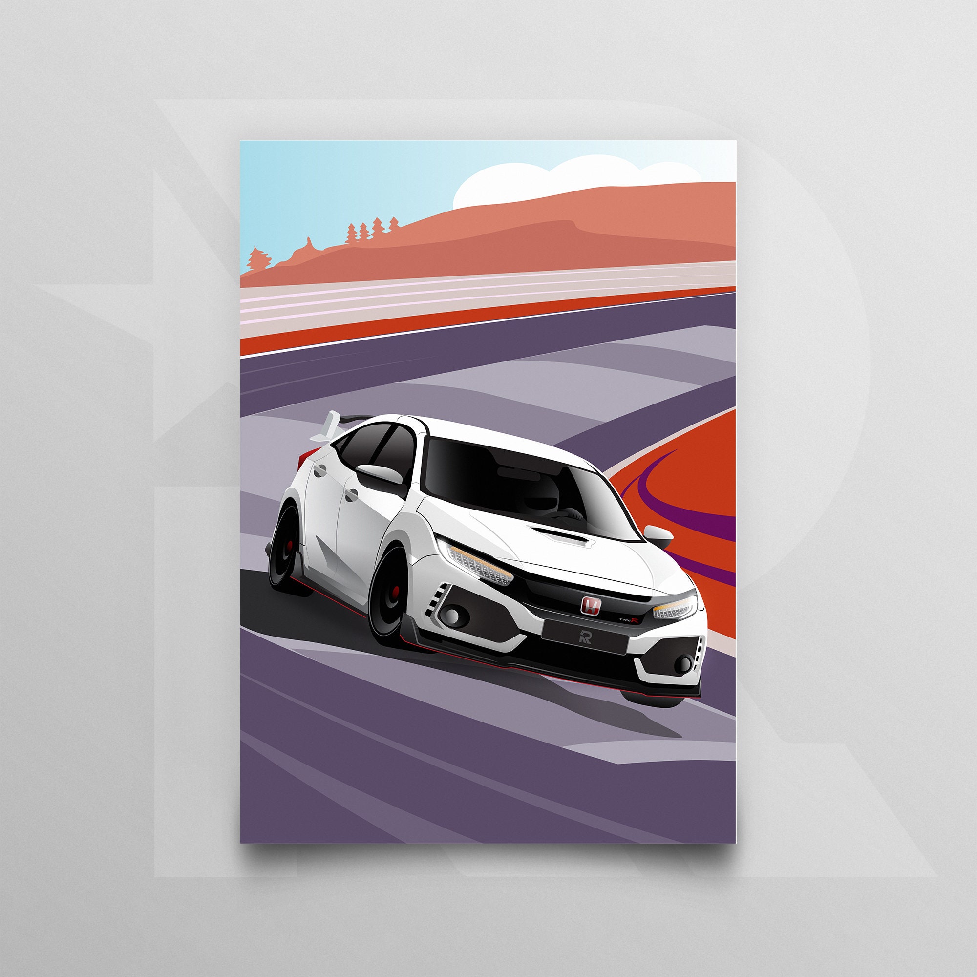 Honda Civic Type-r Style Art Premium Matte Poster Retro - Etsy
