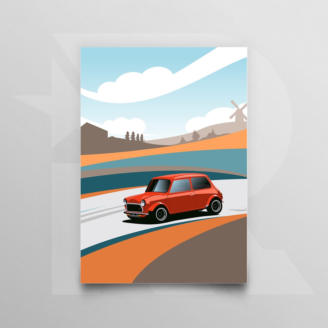 Austin MINI Cooper S Style Art Natural Premium Poster Classic Vintage ...