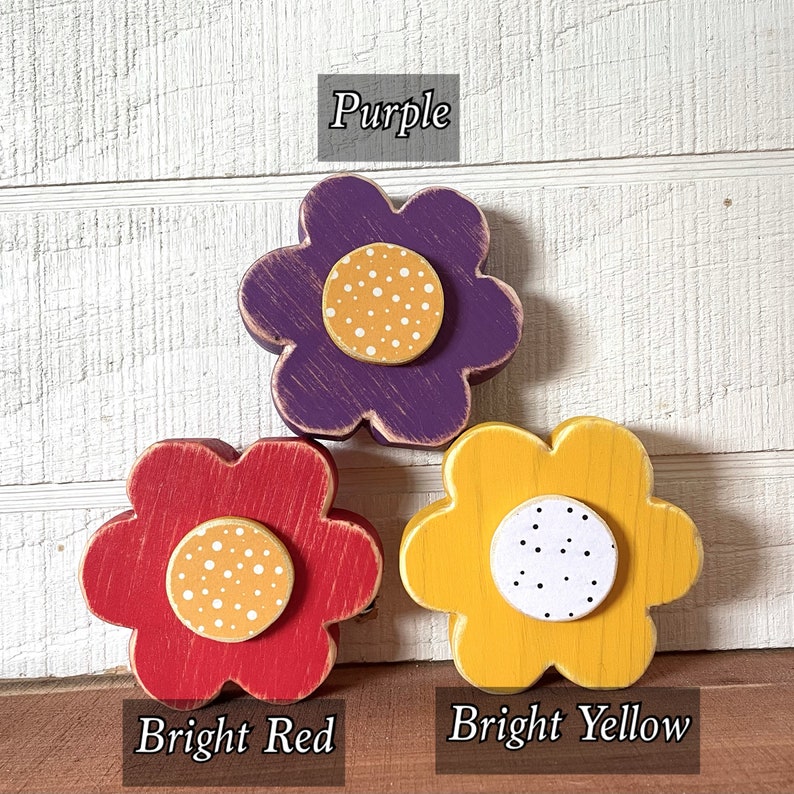 Mini Wood Flower Wood Summer Decor. Flower Wood Decor Spring - Etsy